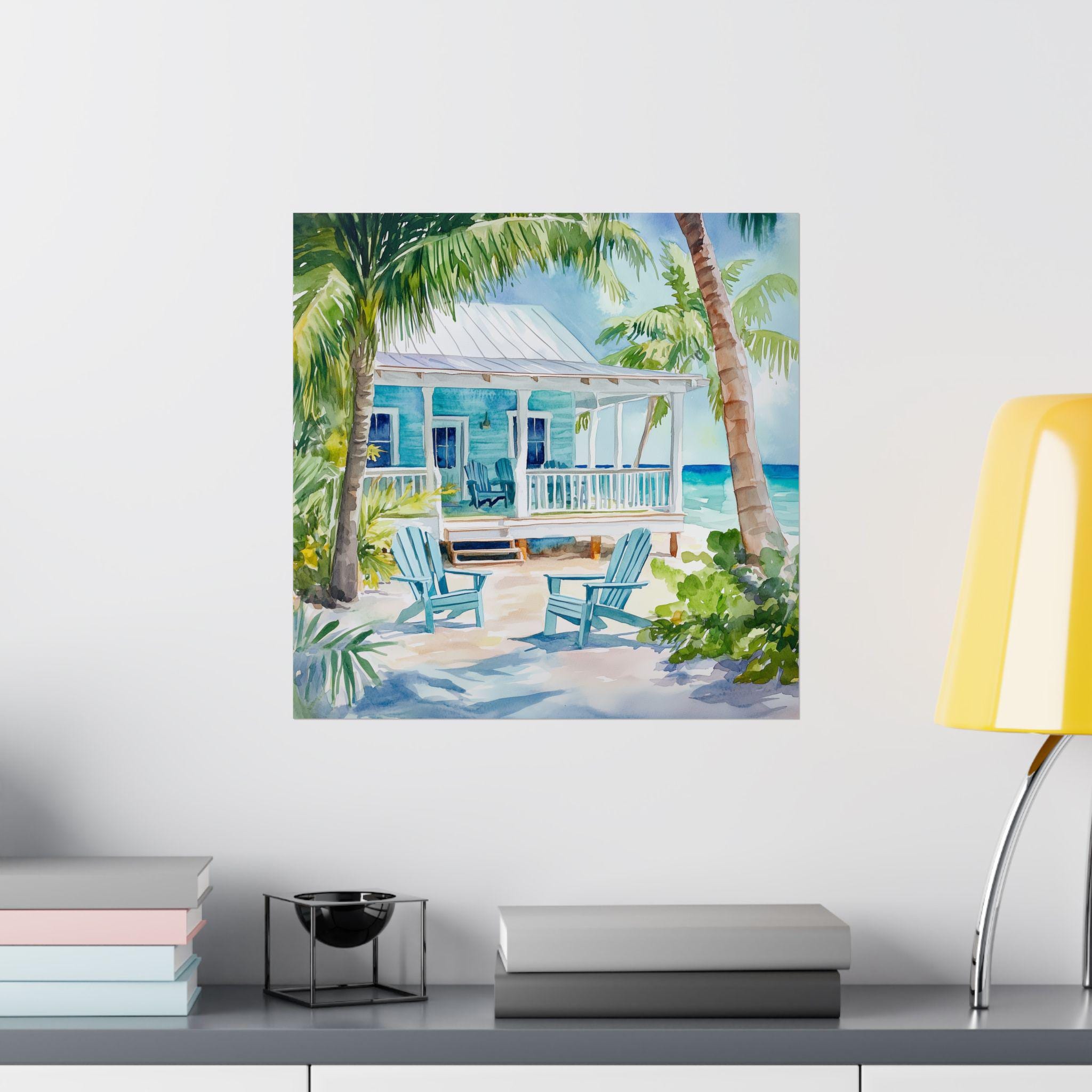 Key Largo Watercolor Painting, Florida Travel Gift, Tropical Beach ...