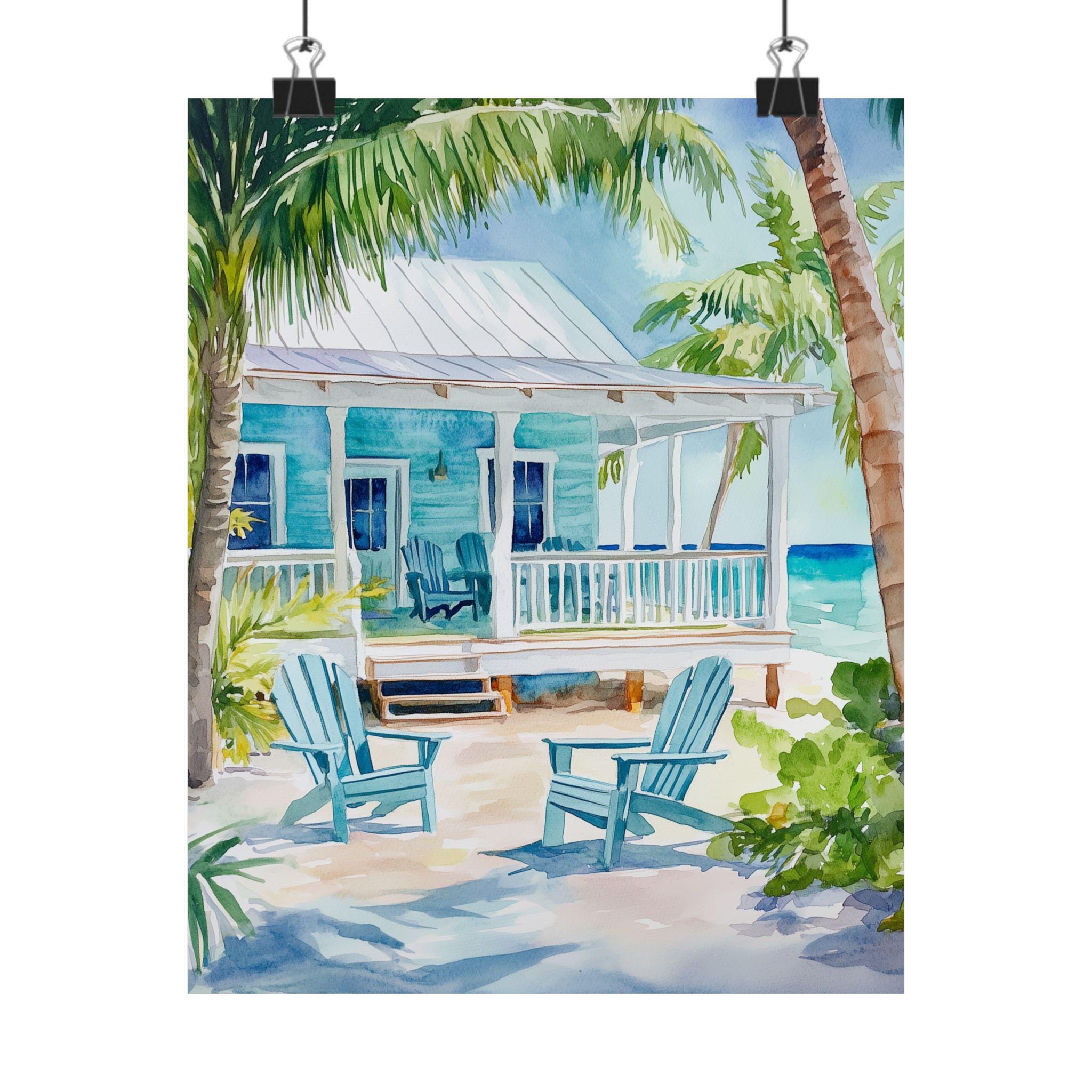 Key Largo Watercolor Painting, Florida Travel Gift, Tropical Beach ...