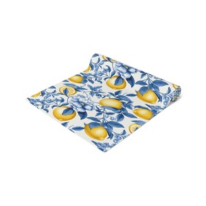Italian Lemons Floral Table Runner, Lemon Dining Decor, Lemon Kitchen ...