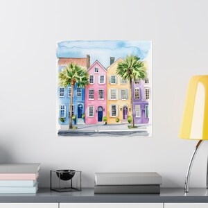 Rainbow Row Watercolor Painting, Charleston Gift, South Carolina Art ...