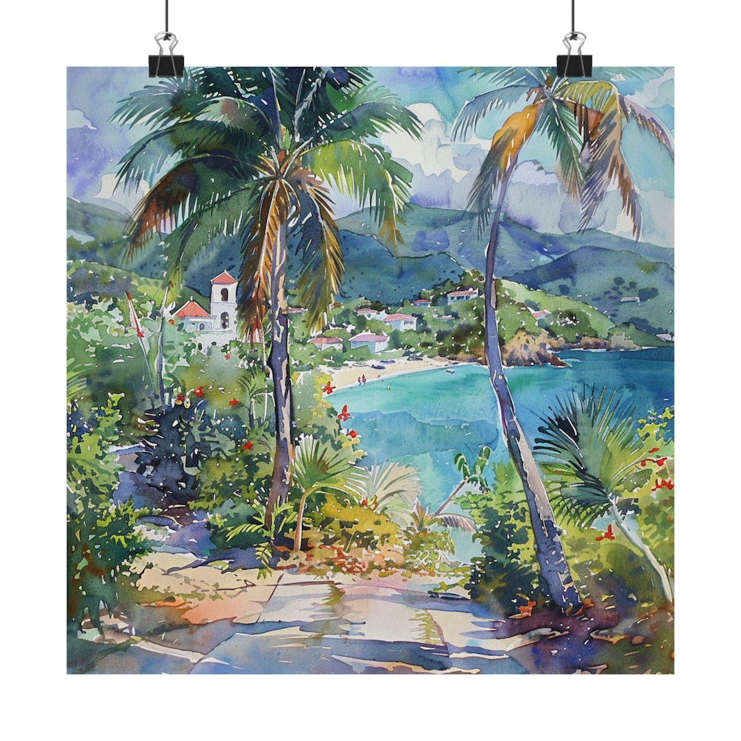 Virgin Islands Painting, St John Art Print, USVI Artwork, Tropical ...