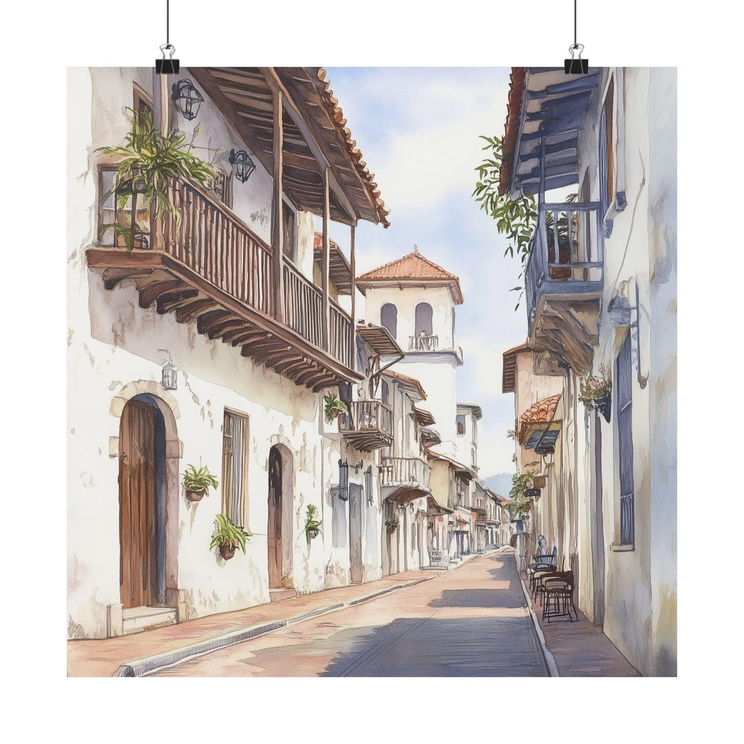 Panama City Art, Panama Watercolor Painting, Central America Travel ...