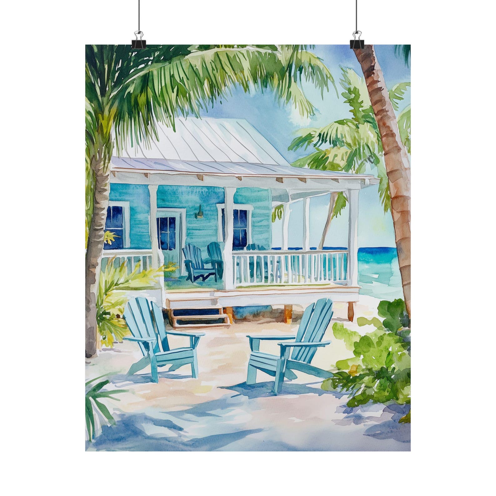 Key Largo Watercolor Painting, Florida Travel Gift, Tropical Beach ...