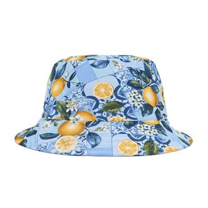 Amalfi Lemon Tiles Bucket Hat, Italian Lemons Hat, Cute Sun Hat ...
