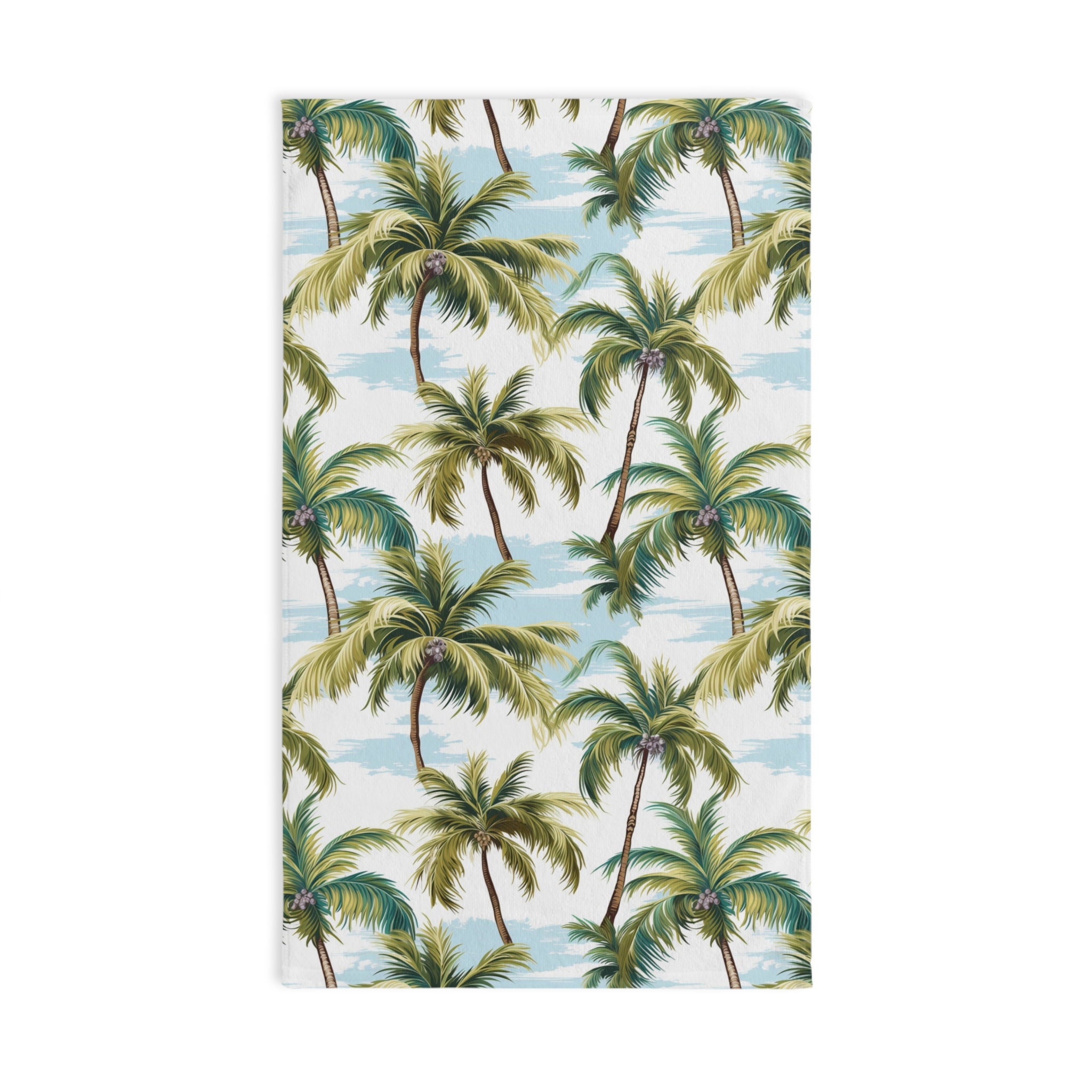 Palm Tree Hand Towel, Beachy Hand Towel, Tropical Guest Bathroom Towel ...