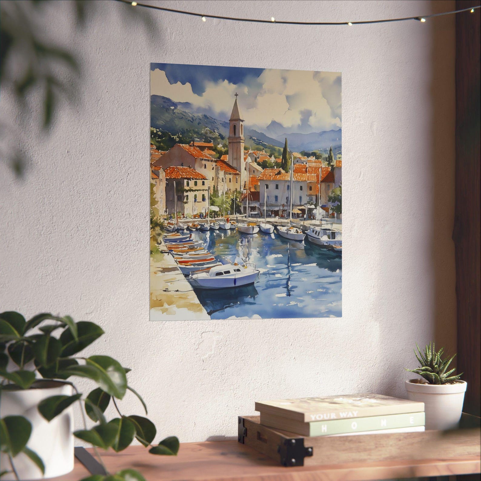 Split Croatia Watercolor Art Print: Harbor Seascape Artwork, Coastal ...