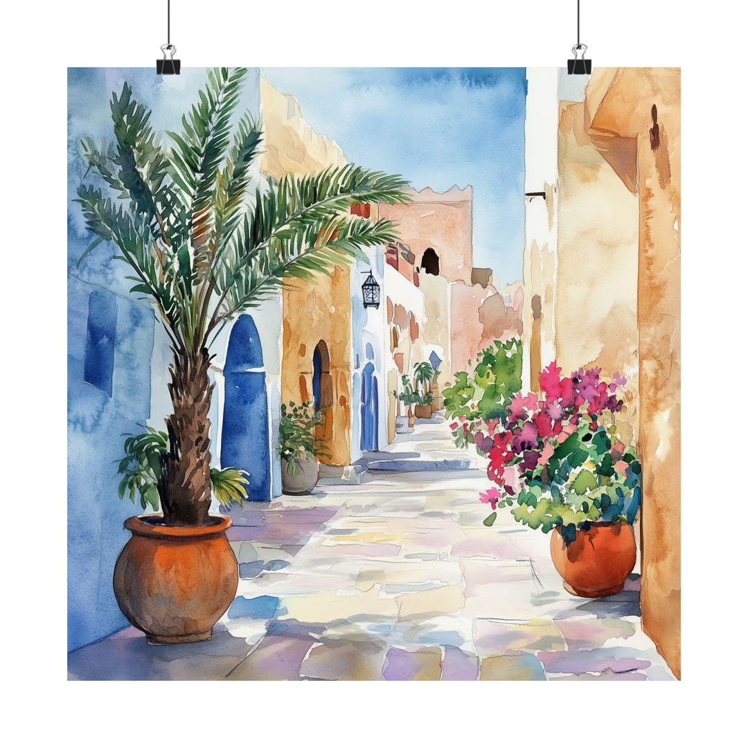Moroccan Art, Morocco Print, Moroccan Watercolor Painting, Marrakesh ...