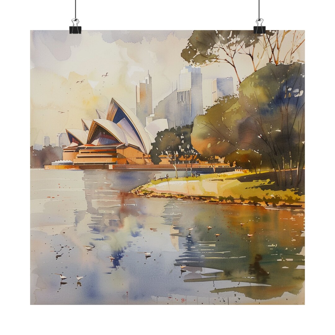 Sydney Painting, Watercolor Sydney Opera House Art Print, Australia ...