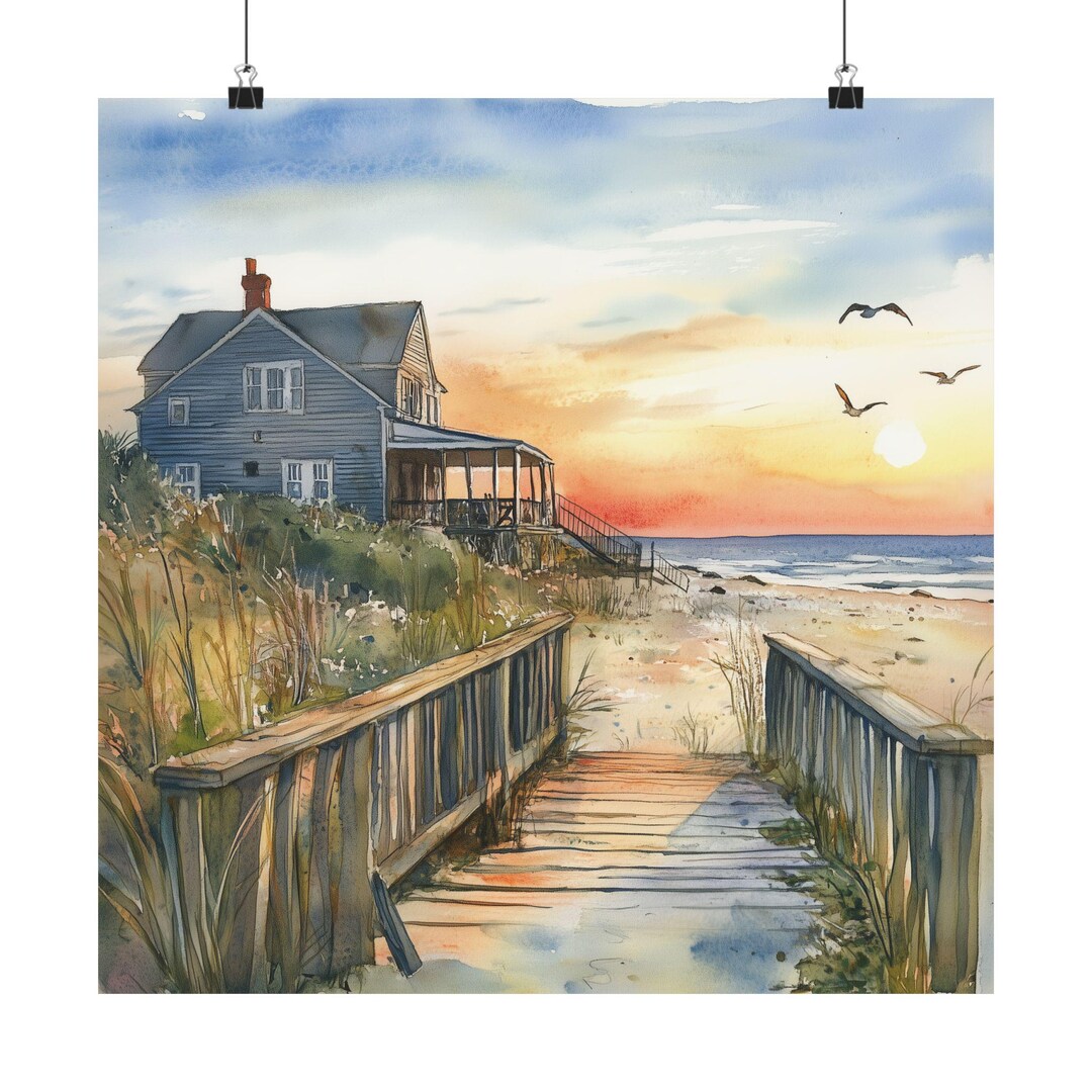 Cape May Art, New Jersey Watercolor Painting, Jersey Shores Print ...