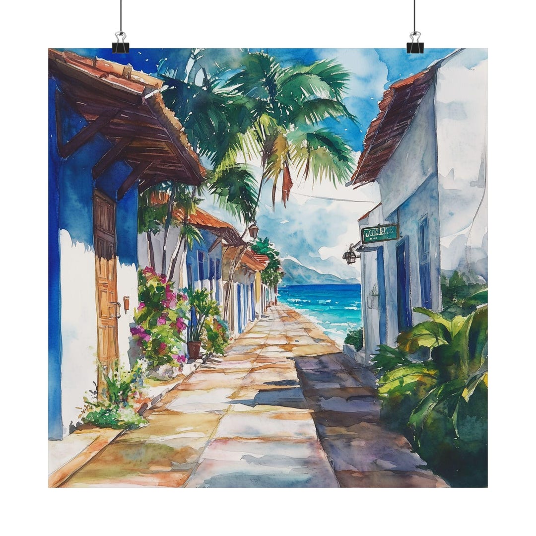 Isla De Margarita Art, Venezuela Wall Art, Seascape Watercolor Painting ...