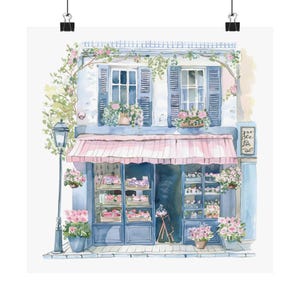 Paris Flower Shop Painting, Watercolor Print, Parisian Florist, Travel ...