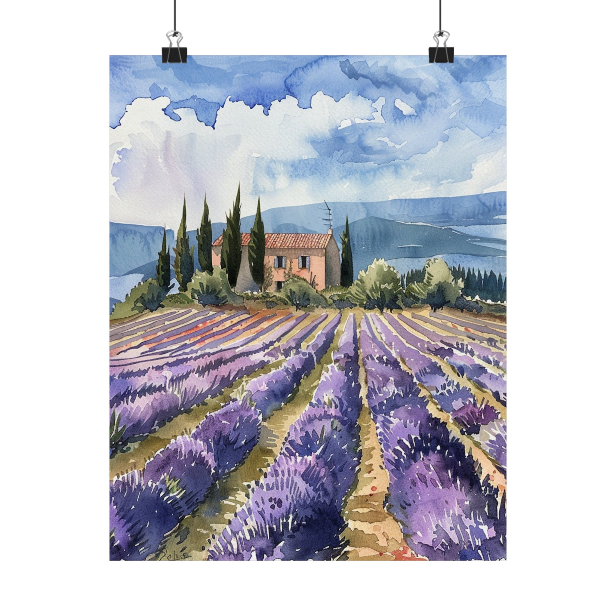 Provence Painting Lavender Fields Art Print France Travel Poster French ...