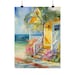 Coastal Key West Cottage Painting, Island Seascape Watercolor Print ...