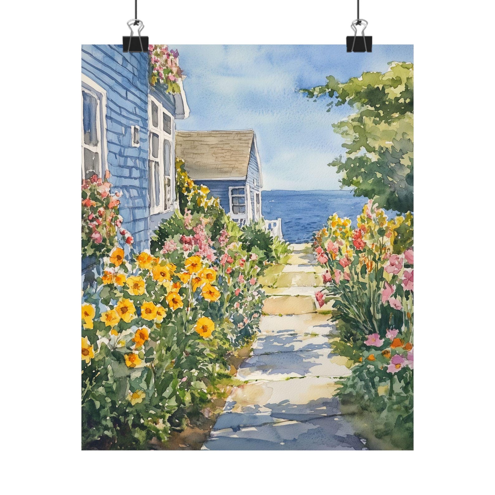 Cape Cod Art, Coastal Massachusetts Watercolor Painting, Northeastern ...
