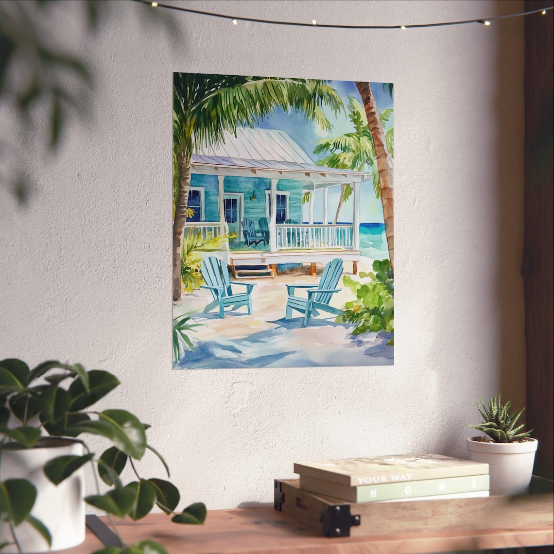 Key Largo Watercolor Painting, Florida Travel Gift, Tropical Beach ...