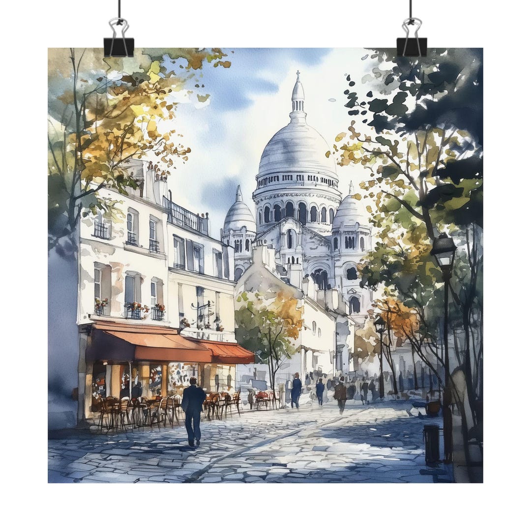 Paris Montmartre Art, Place Du Tertre, Sacre Coeur, French Streetscape ...