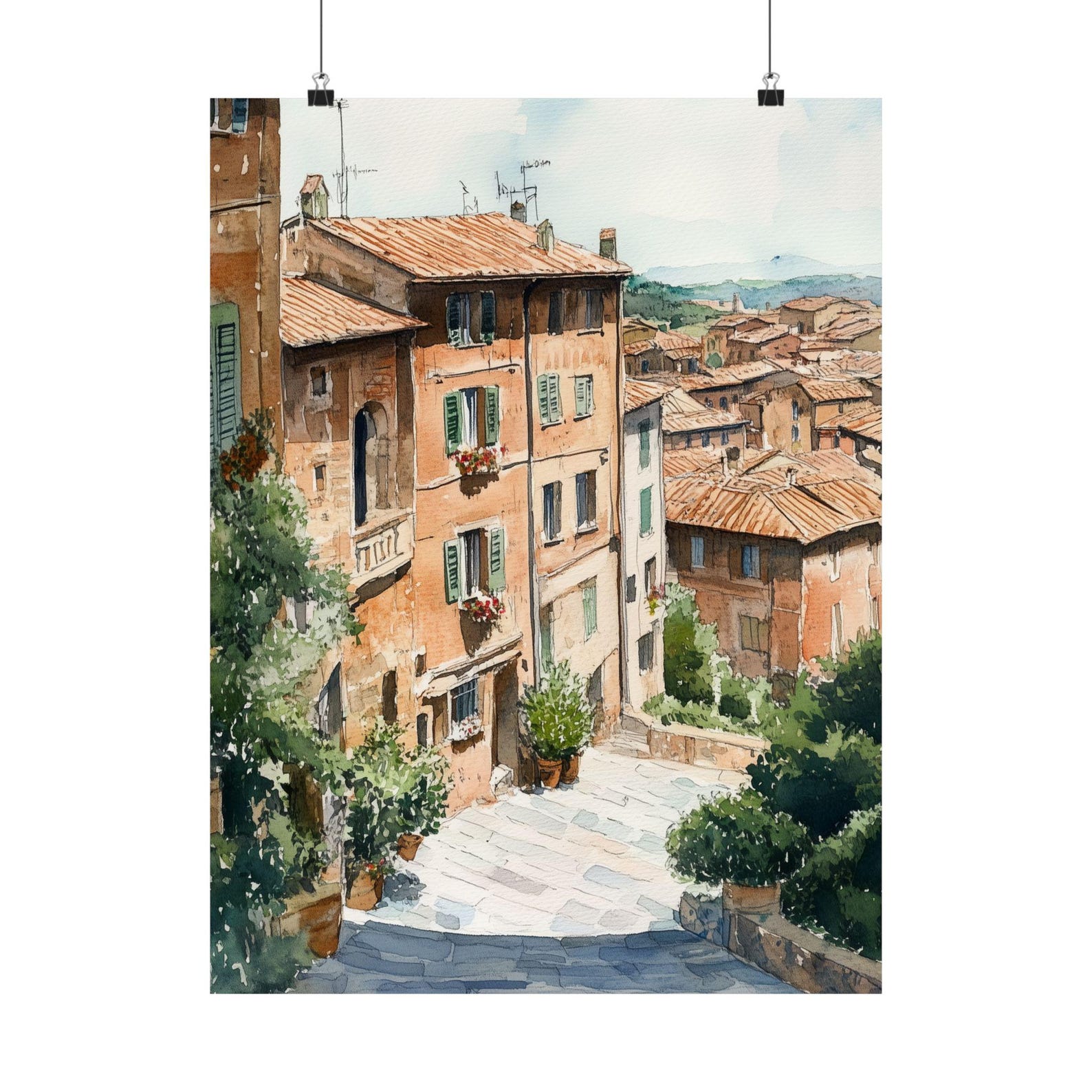Siena Art, Tuscany Italy Print, Italian Wall Art, Streetscape ...
