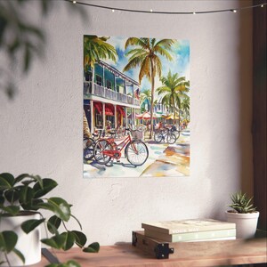 Key West Art, Duval Street Print, Watercolor Painting, Florida Keys USA ...
