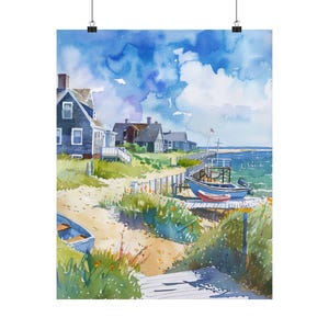 Nantucket Painting, Massachusetts Coastal Art Print, Seascape ...