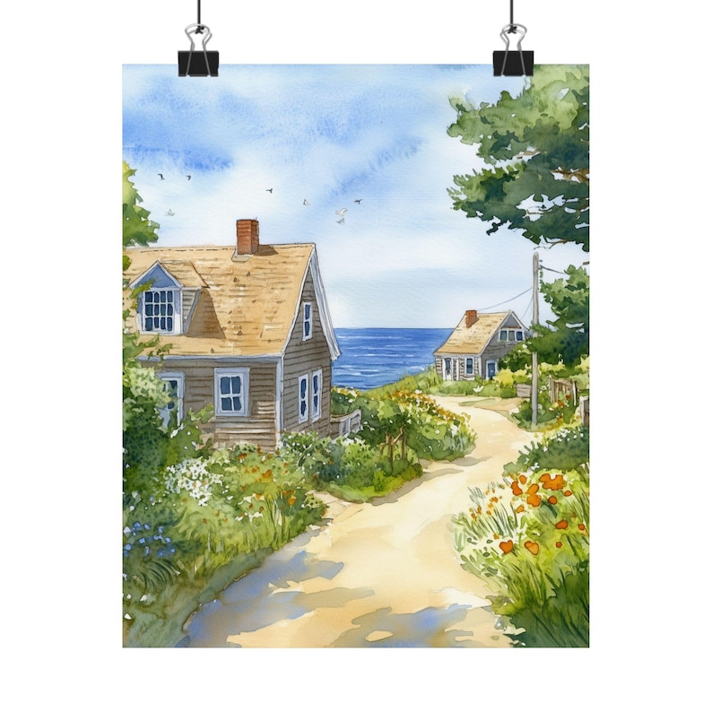 Cape Cod Print, Massachusetts Watercolor Painting, Beach Wall Art Print ...