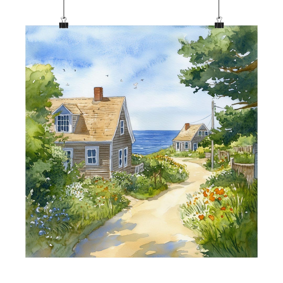 Cape Cod Print, Massachusetts Watercolor Painting, Beach Wall Art Print ...