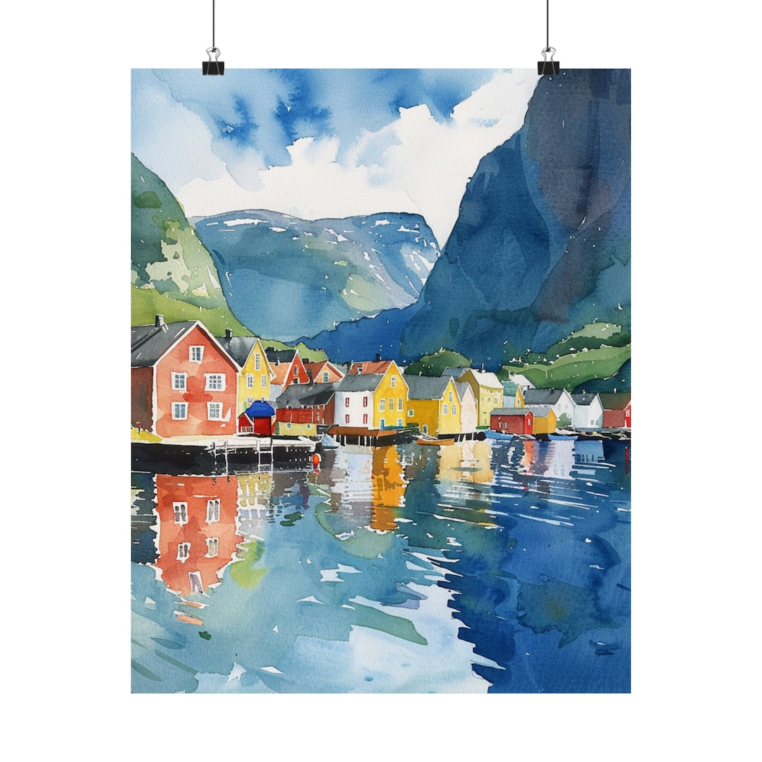 Norway Fjords Painting Norwegian Art Print, Oslofjords Wall Art, Oslo ...