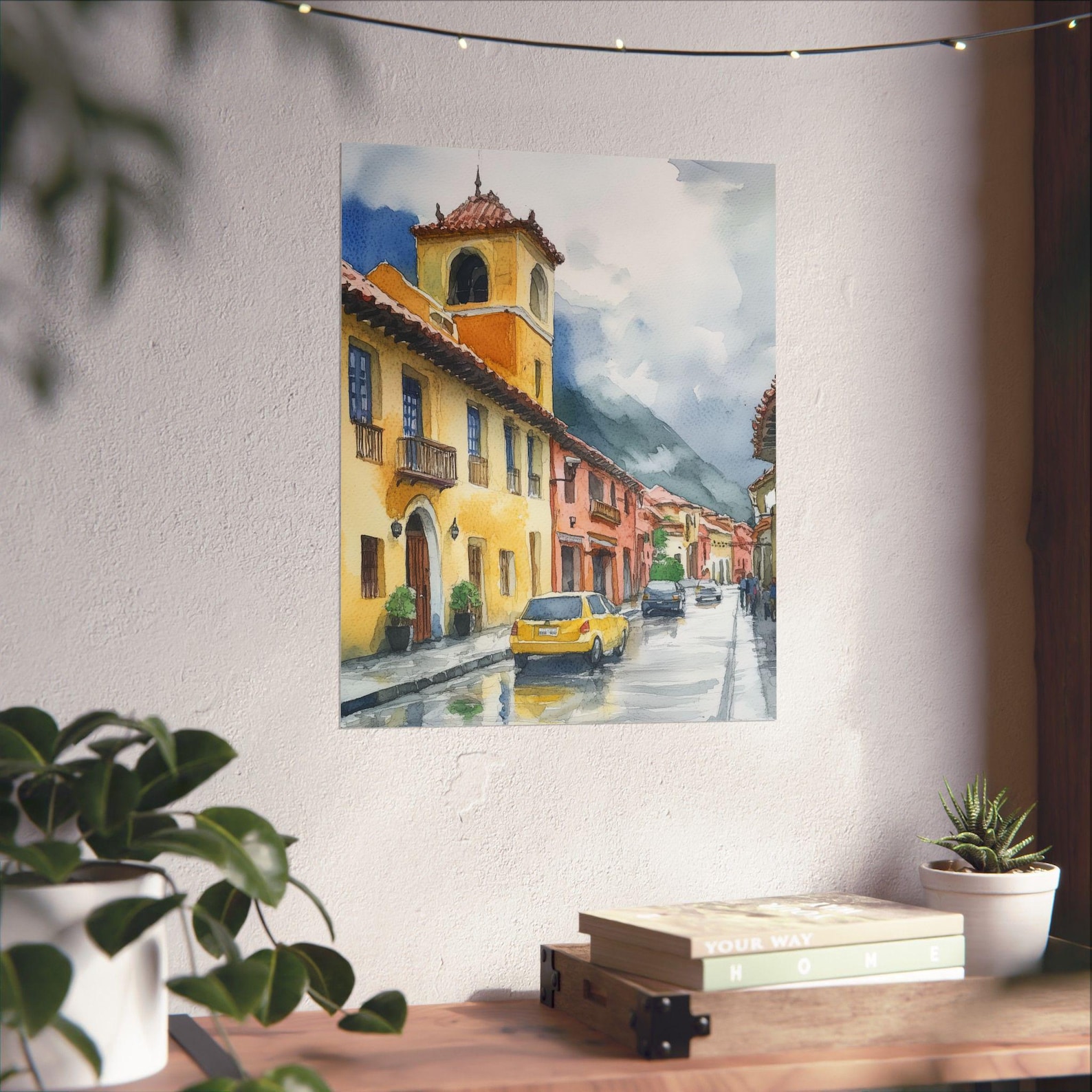 La Candelaria Colombia Painting, Bogota Streetscape Art Print ...