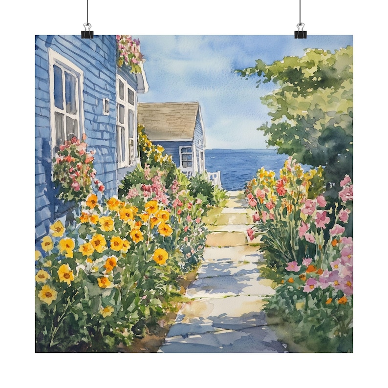 Cape Cod Art, Coastal Massachusetts Watercolor Painting, Northeastern ...