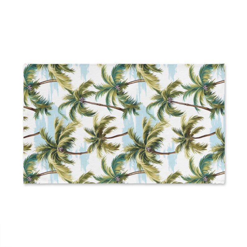 Palm Tree Hand Towel, Beachy Hand Towel, Tropical Guest Bathroom Towel ...