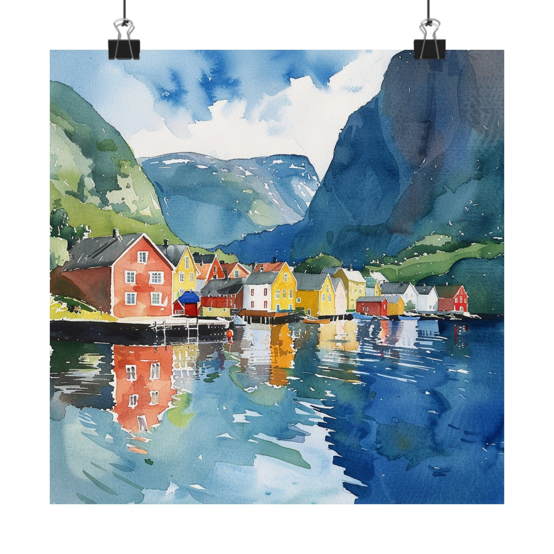 Norway Fjords Painting Norwegian Art Print, Oslofjords Wall Art, Oslo ...
