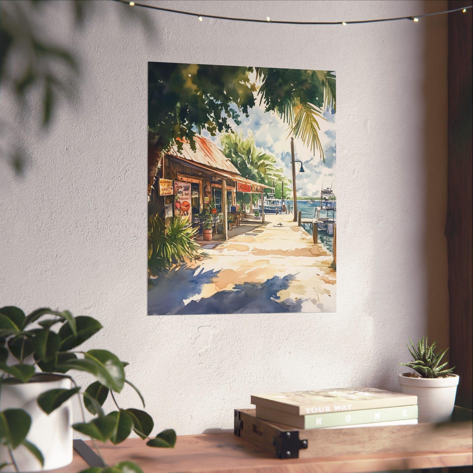Key Largo Art, Bait Shop Watercolor Painting, Seaside Dock Print ...