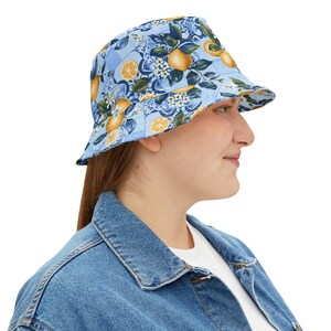 Amalfi Lemon Tiles Bucket Hat, Italian Lemons Hat, Cute Sun Hat ...
