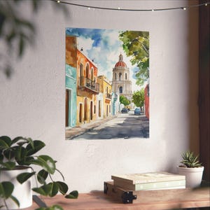 Merida Art, Mexico Watercolor Painting, Yucatan Artwork, Colorful ...