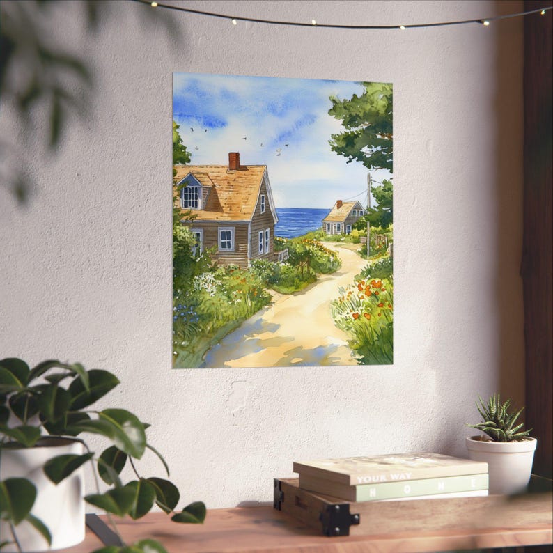 Cape Cod Print, Massachusetts Watercolor Painting, Beach Wall Art Print ...