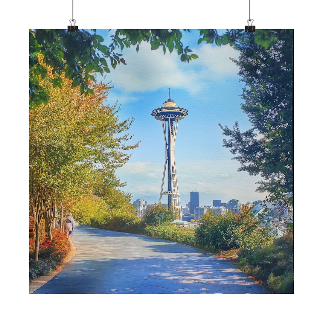 Space Needle Watercolor Painting, Seattle Home Decor, Washington State ...