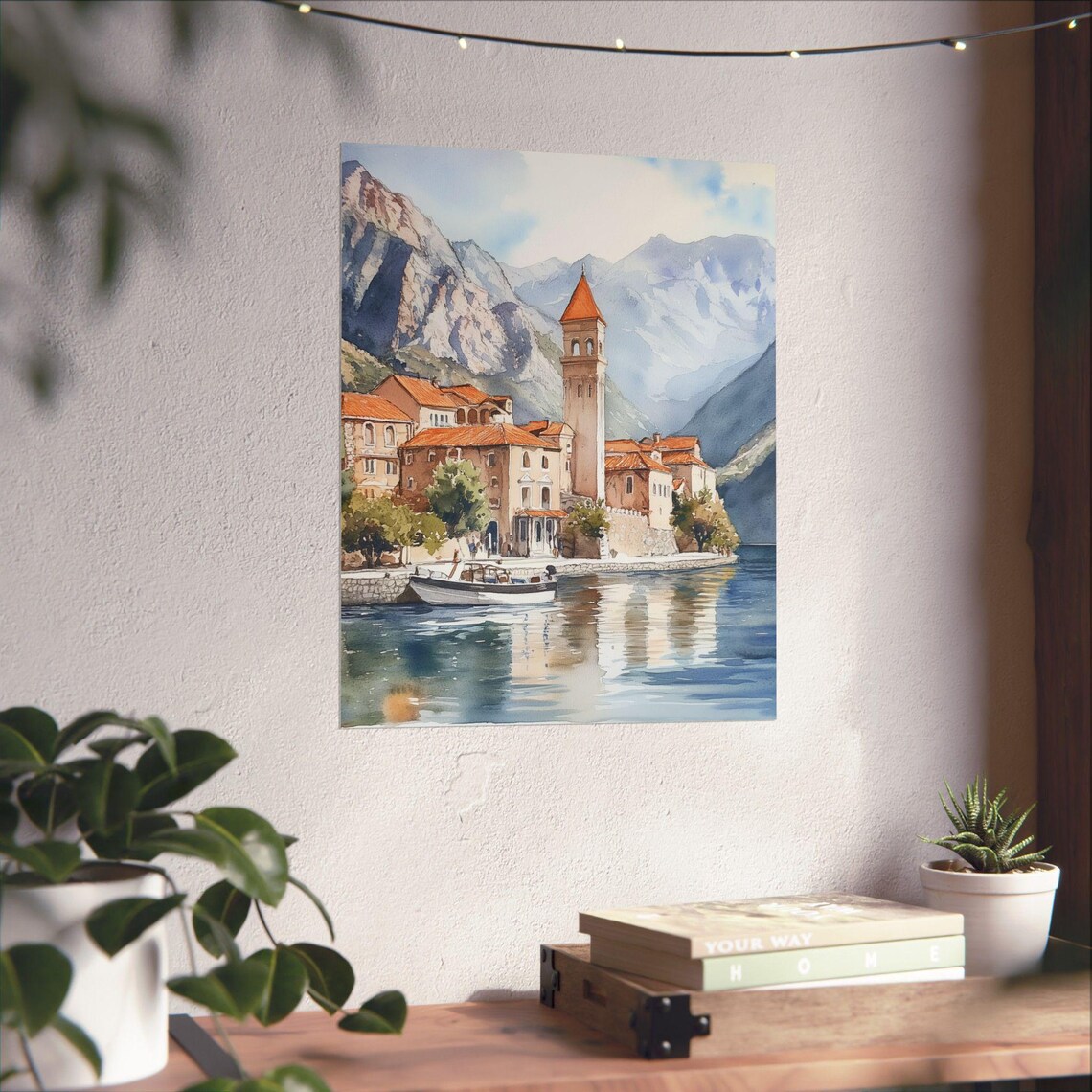 Montenegro Art Print, Kotor Painting, the Balkans Art, Coastal Wall Art ...
