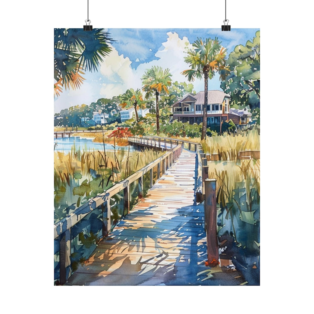 Hilton Head Painting, South Carolina Coastal Art Print, Island Art ...