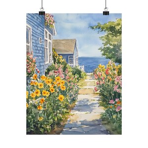 Cape Cod Art, Coastal Massachusetts Watercolor Painting, Northeastern ...