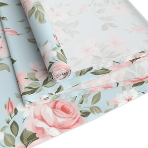 Vintage Roses Table Runner, Pink Rose Decor, Pastel Floral Table Runner ...