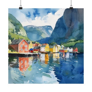 Norway Fjords Painting Norwegian Art Print, Oslofjords Wall Art, Oslo ...