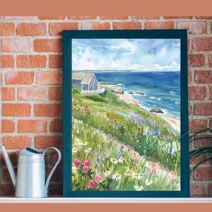 Cape Cod Art, Massachusetts Seaside Watercolor Painting, Beach Print ...