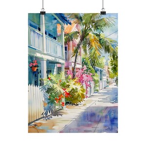Key West Painting Florida Keys Art Print, Watercolor Key West Print ...