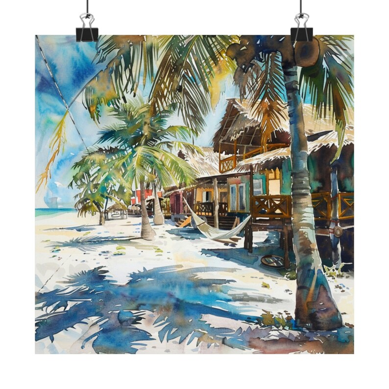 Holbox Painting Mexican Island Art Print, Isla Holbox Wall Art, Mexico ...