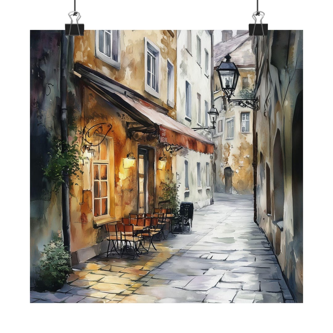 Vienna Art, Austria Watercolor Painting, European Streetscape Print ...