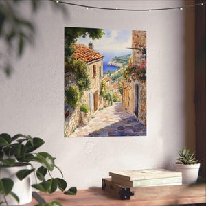 Èze Art, French Watercolor Painting, Southern France Seascape Print ...