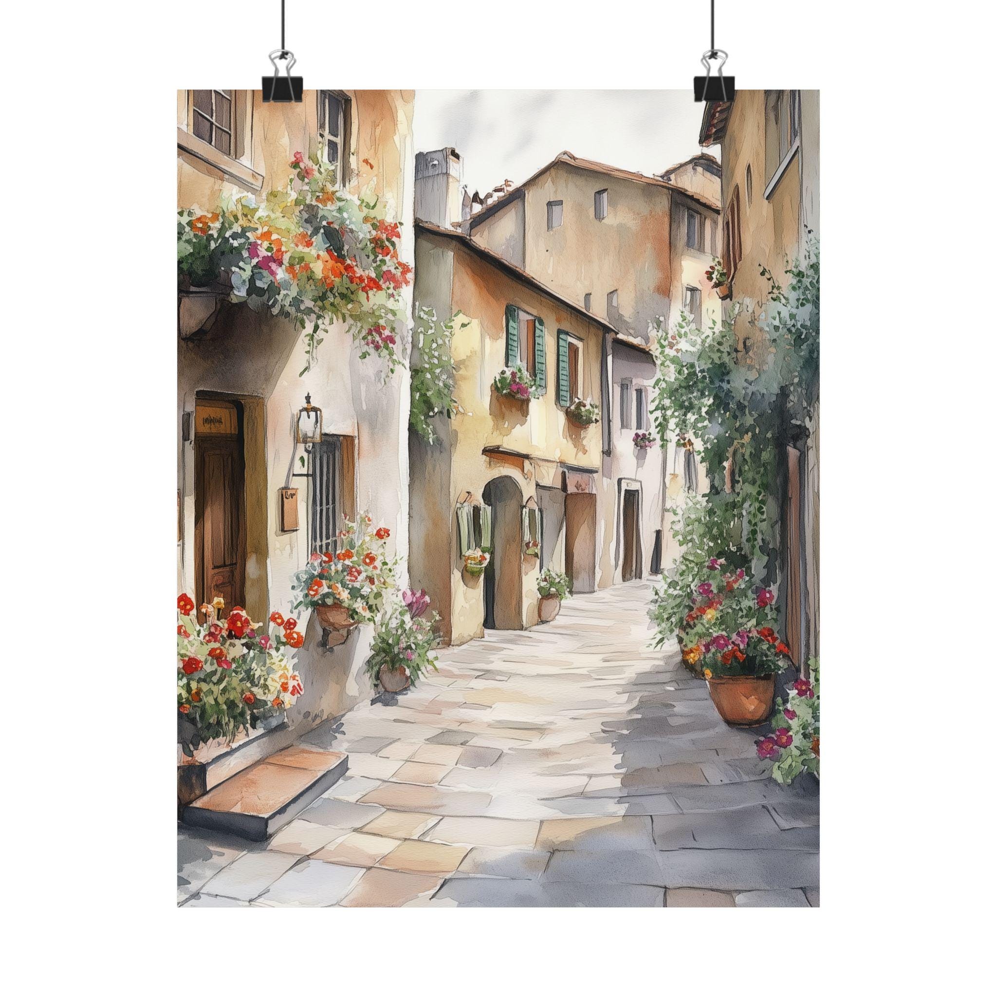 Florence Italy Art Print, Italian Streetscape Watercolor Painting ...