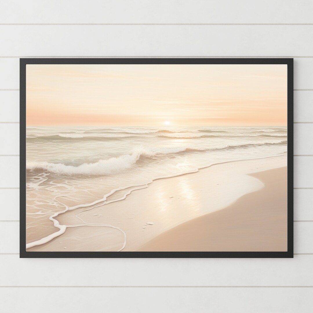 Pastel Ocean Print, Coastal Wall Decor Neutral Print, Tropical Print ...