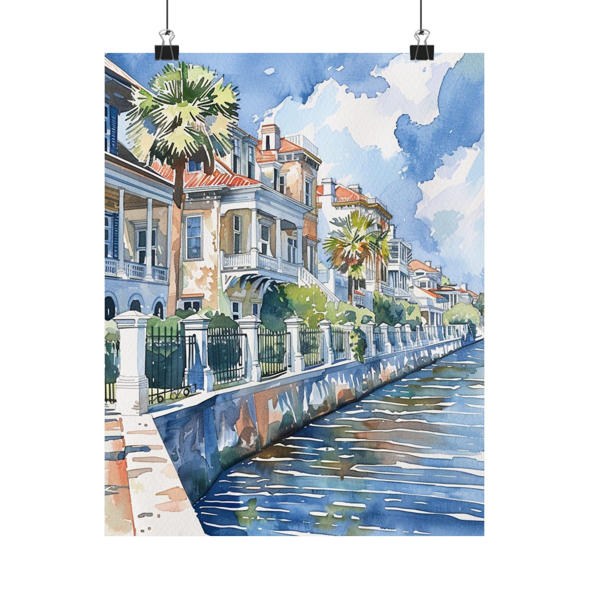 The Battery Charleston Painting, South Carolina Art Print, Landscape ...