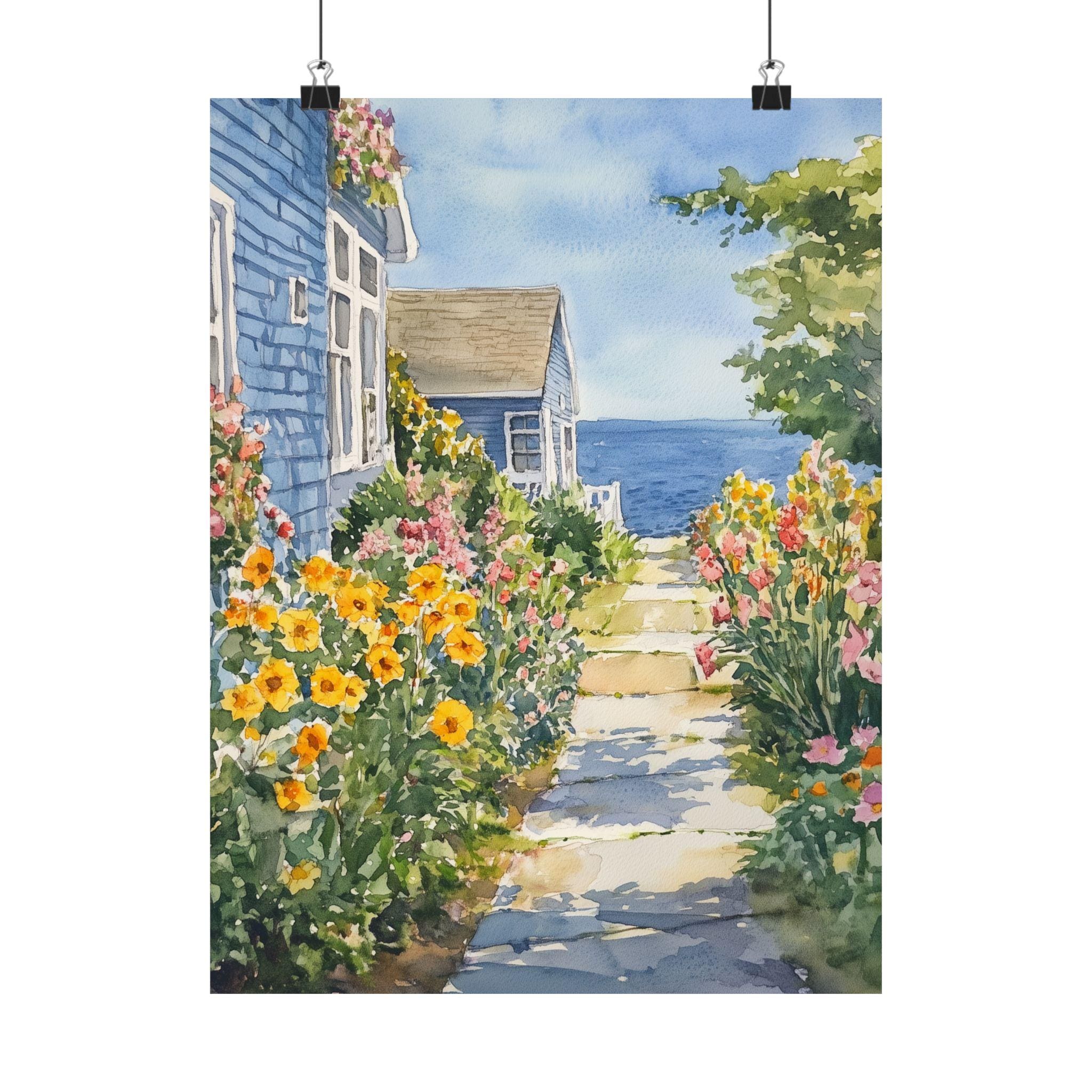 Cape Cod Art, Coastal Massachusetts Watercolor Painting, Northeastern ...
