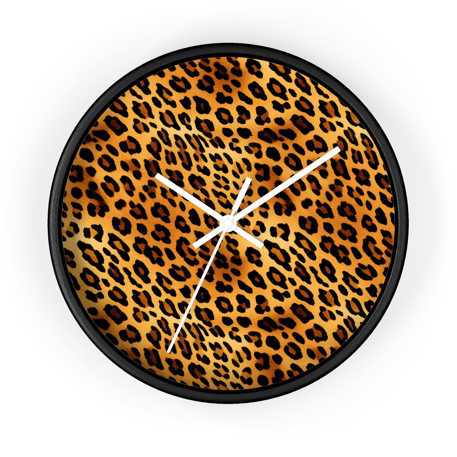 Animal Print Wall Clock, Jaguar Leopard Decor, Bathroom Clock, Girly ...
